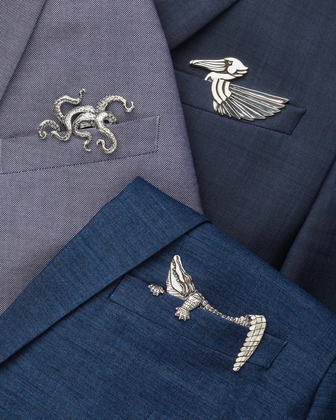 Pelican Deco Pocket Square™ – Jose Balli Jewelry